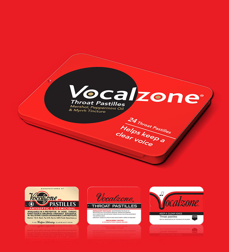 Vocalzone Throat Pastilles Brand Identity Design